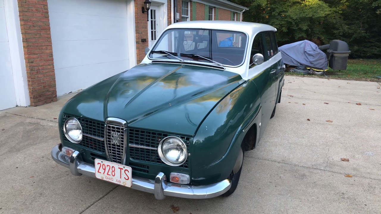1968 Saab 95 V4 startup and tour - YouTube