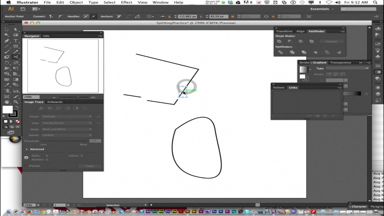 Adobe Illustrator: L11 - Splitting Paths with the Scissors Tool - YouTube