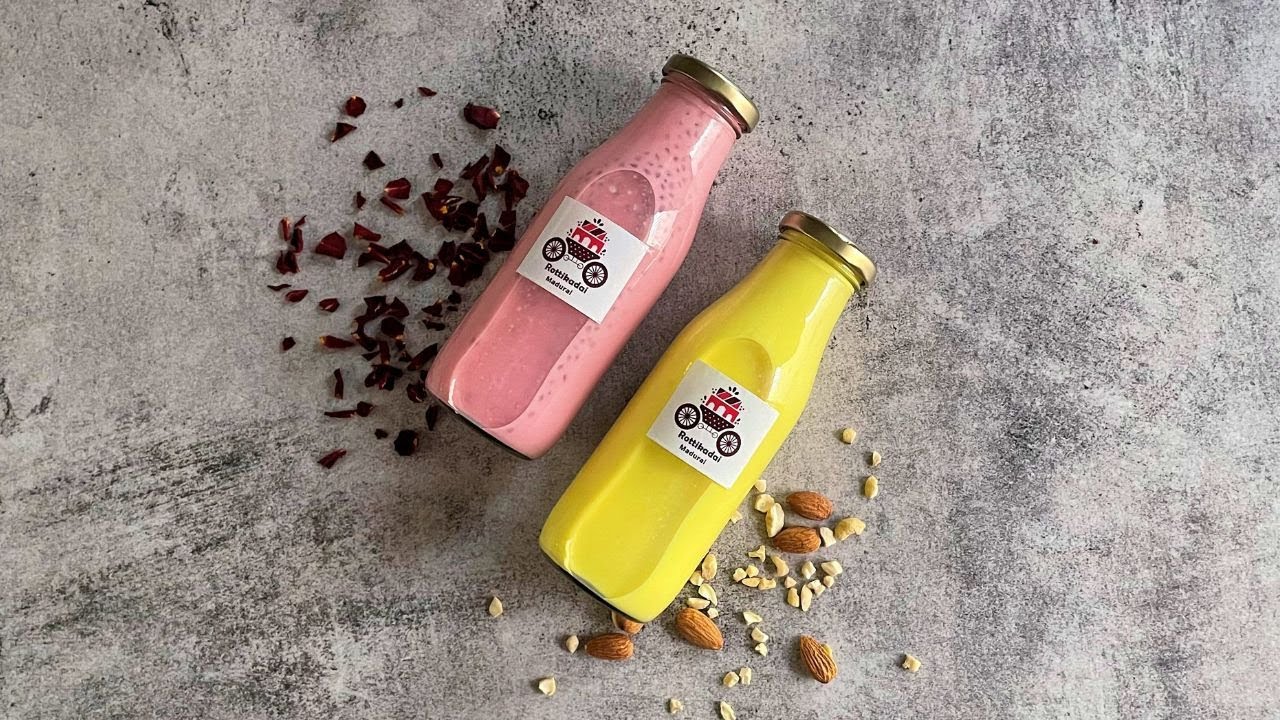 Rose milk and badam milk for sale | ASMR video | Price and recipe - YouTube