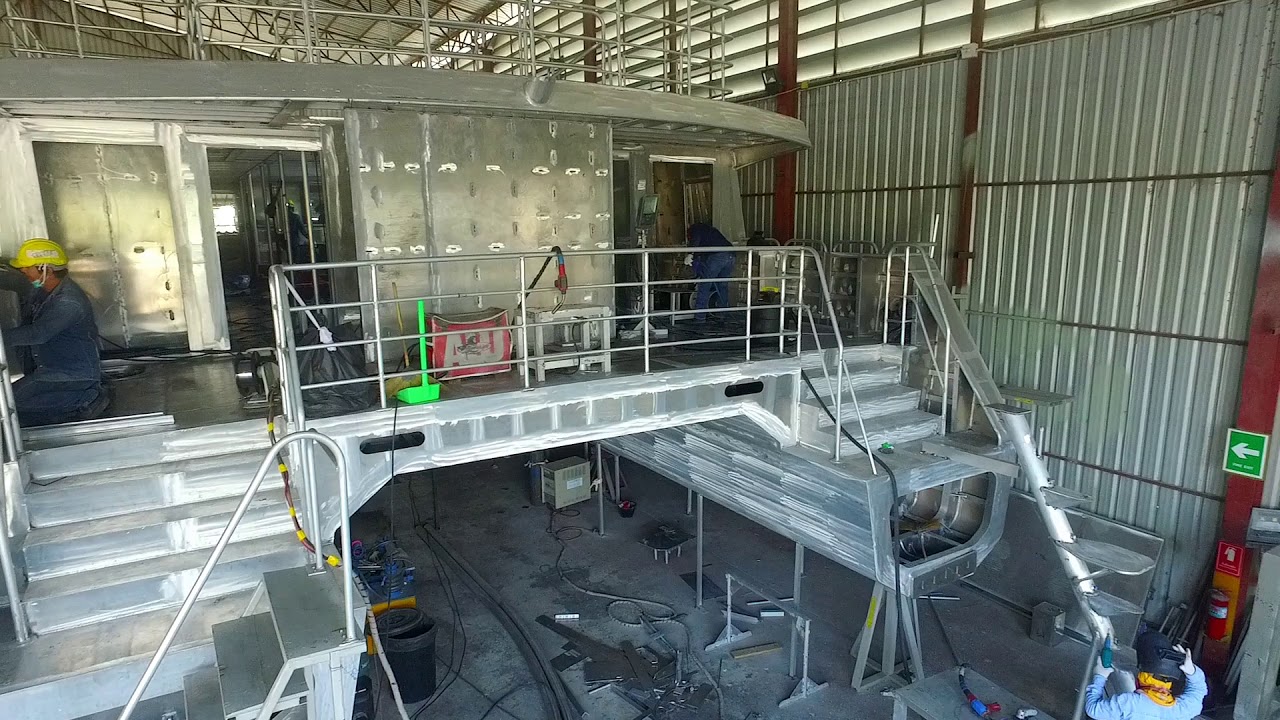 Our 22metre Fast Ferry under construction at SeaCat Ships! - YouTube