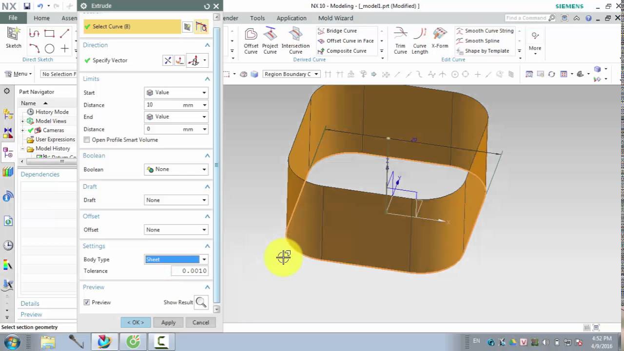 Extrude NX 10 ! - YouTube