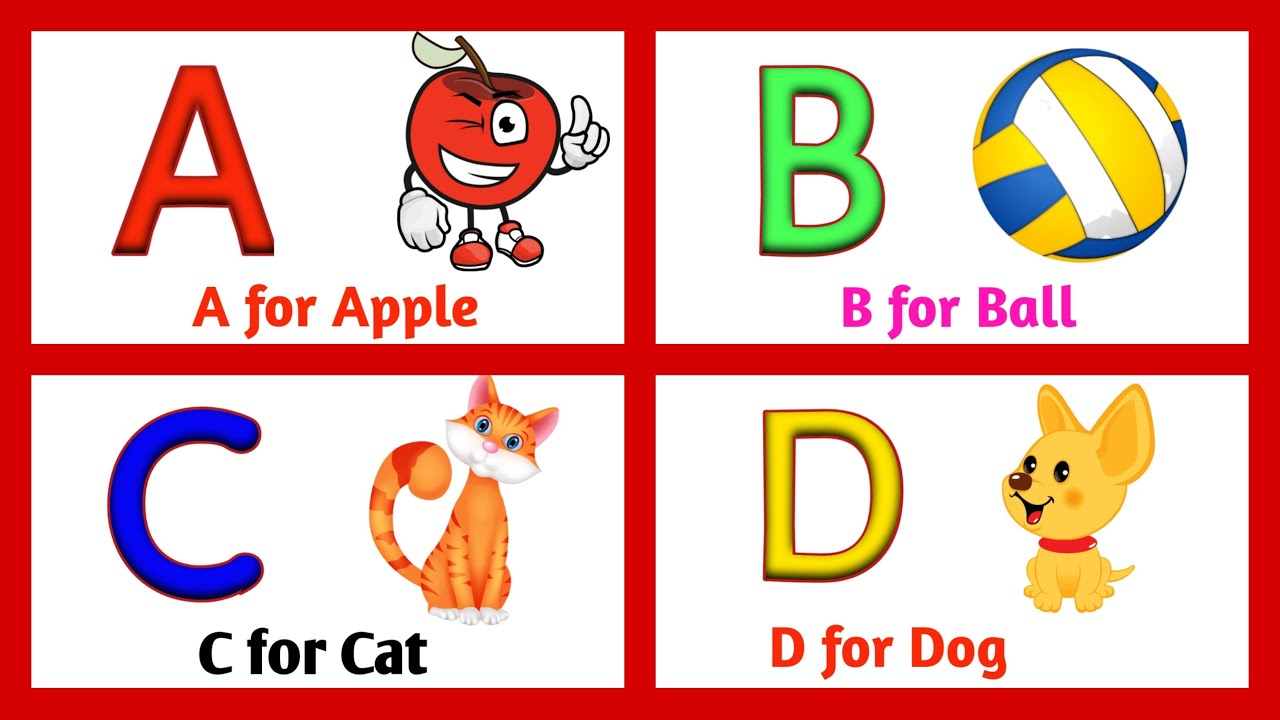 ABC, abcd, ABCD,abc, abcd phonic sounds, a for Apple 🍎, B for ball 🏀,x ...