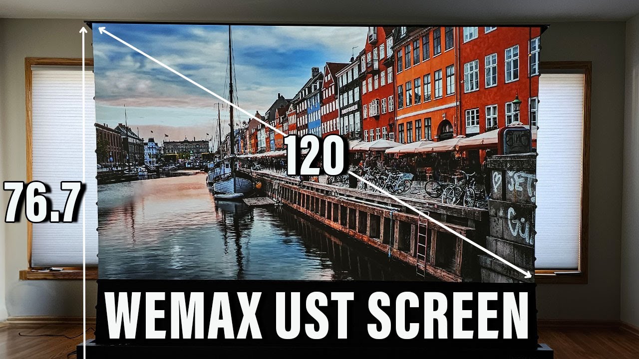 WEMAX 120 inch Electric Motorized Floor Rising Projection Screen, 4K 16 ...