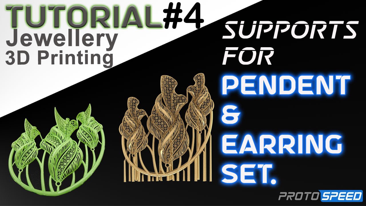 Put Supports on Pendant & Earring Set for 3D Printing & Casting. Free ...