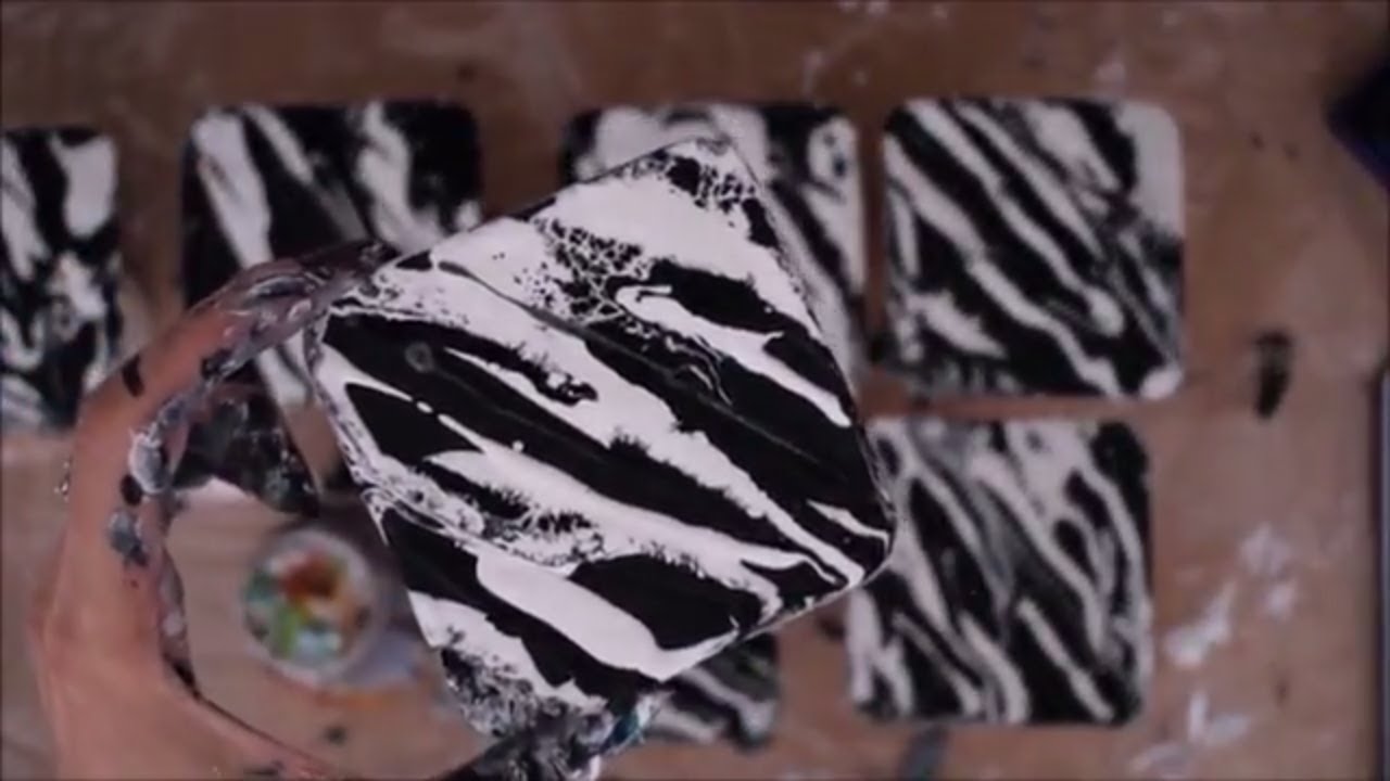 DIY Coasters | Home Decor | Zebra Print | Black & White Painting ...