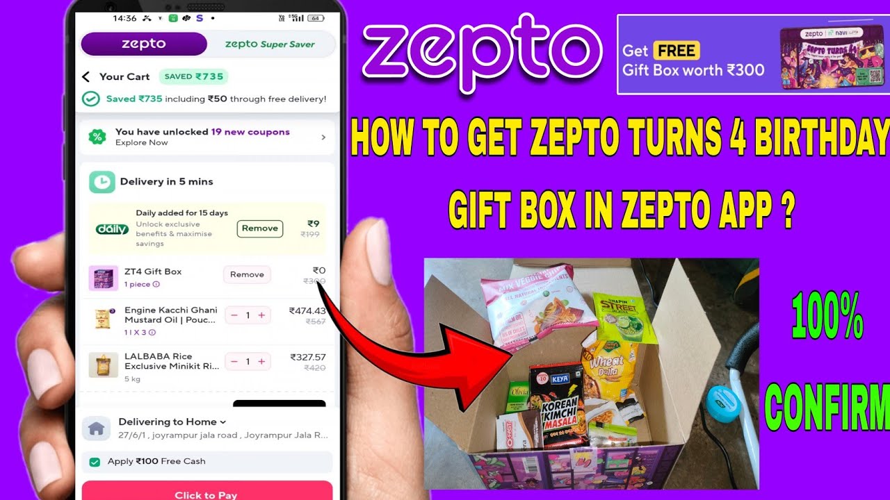 Zepto free ZT4 Gift Box offer 2025 | How to get free ZT4 Gift Box from ...