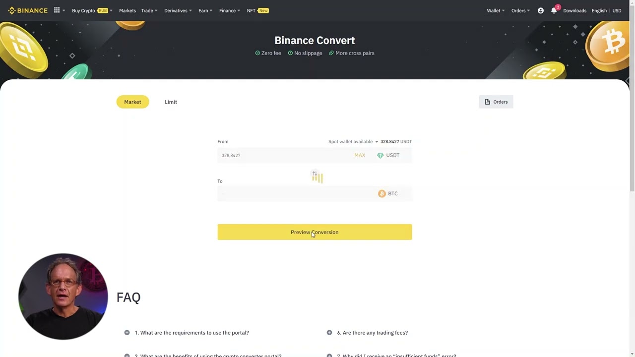 Binance - Funding account - Converting Crypto for Binance - YouTube