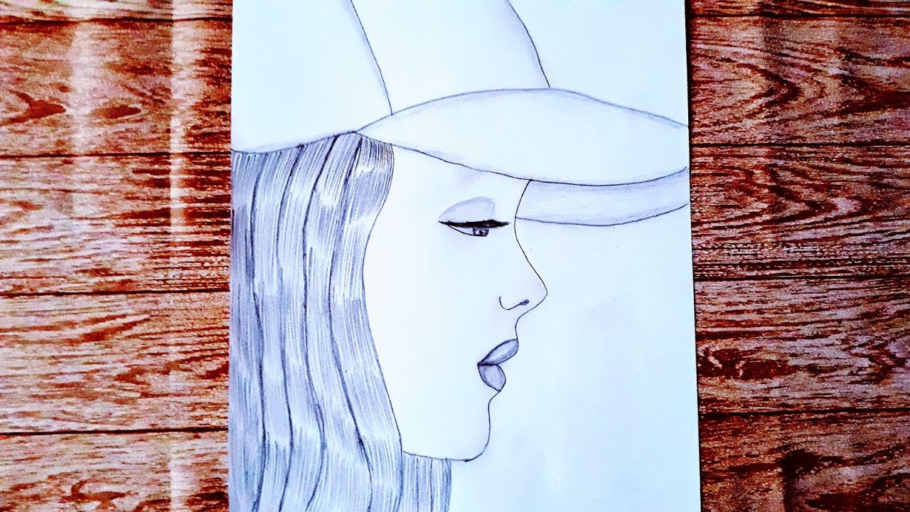 drawing of a girl with a cap step by step /BAS drawing academy - YouTube