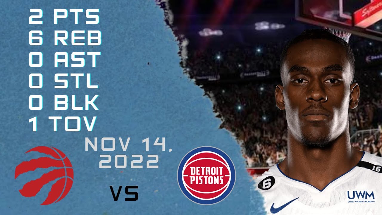 Jalen Duren Highlights 14-11-2022 PISTONS vs RAPTORS NBA REGULAR SEASON ...