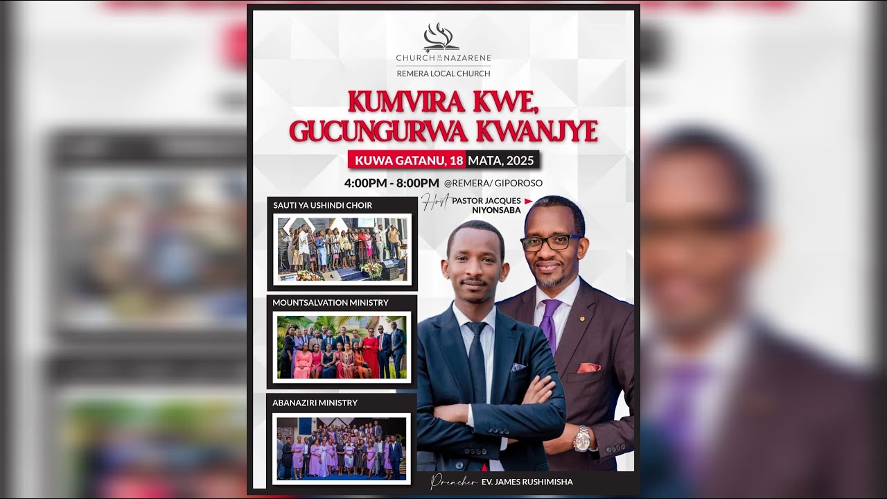 🔴LIVE AMATERANIRO YO KUWA GATANU: KUMVIRA KWE GUCUNGURWA KWANJYE -PST ...