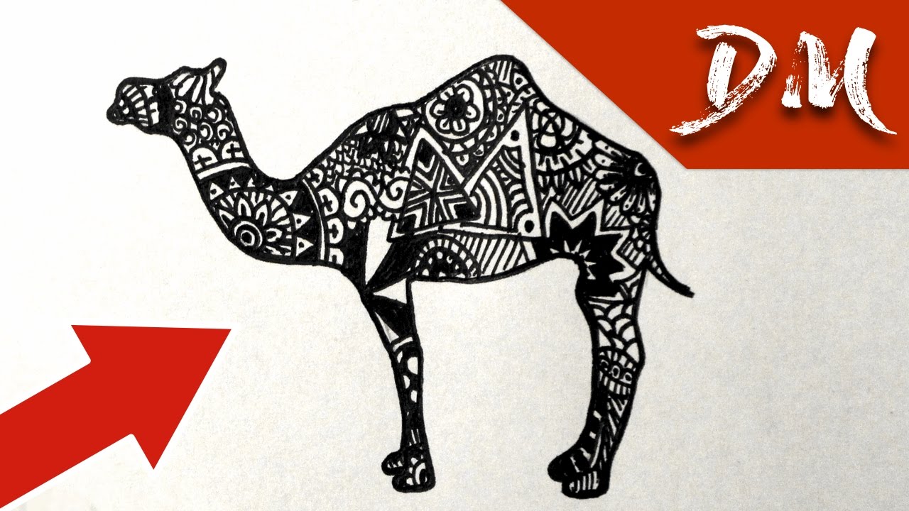 DRAWING AN CAMEL ZENTANGLE - YouTube