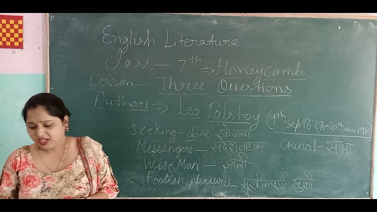 class-7 lesson-1 three questions - YouTube