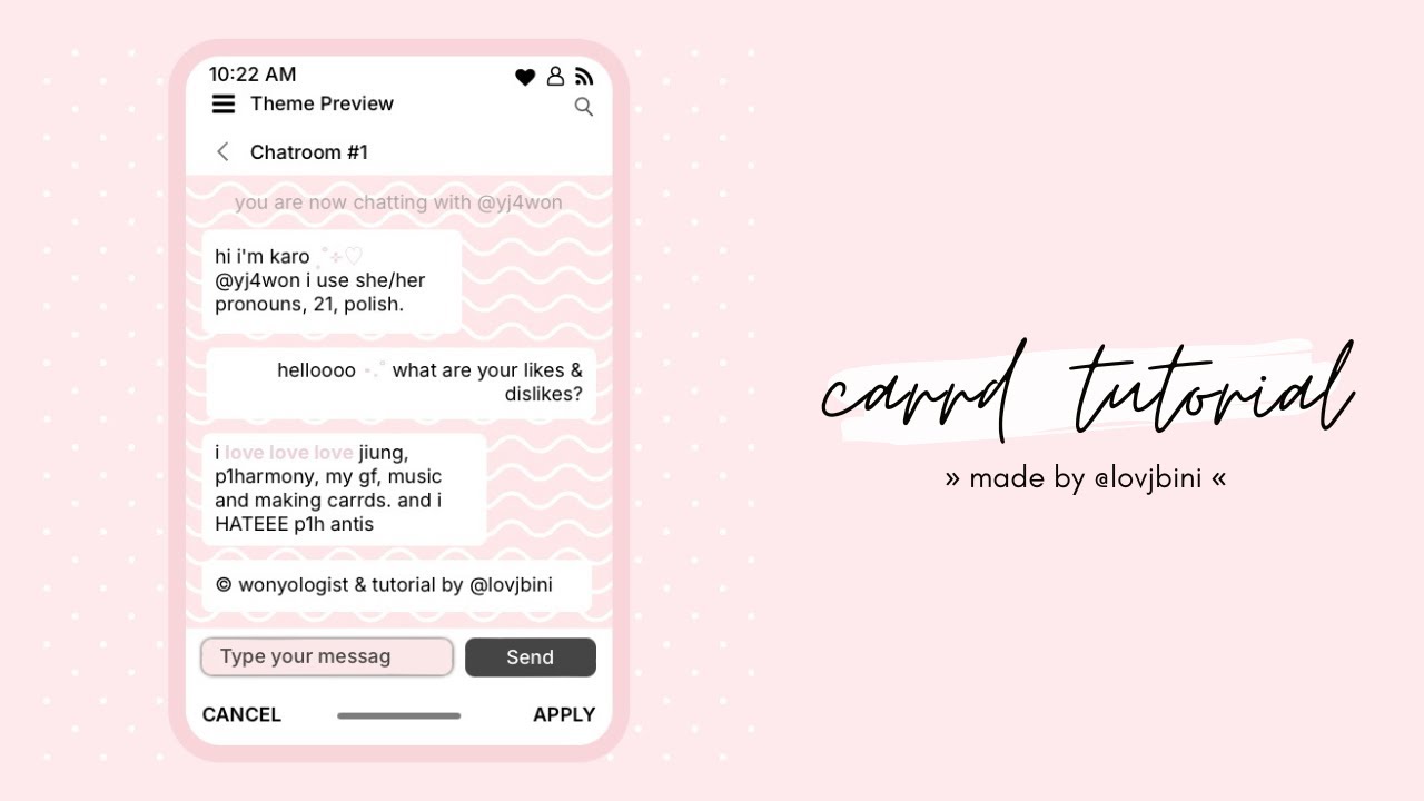 phone themed carrd tutorial — © wonyologist - YouTube