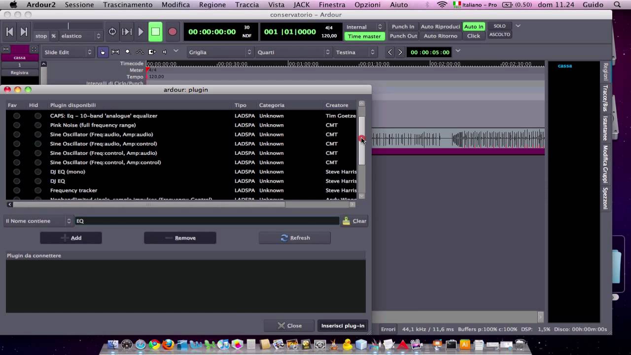 Inserire un plugin in Ardour - YouTube