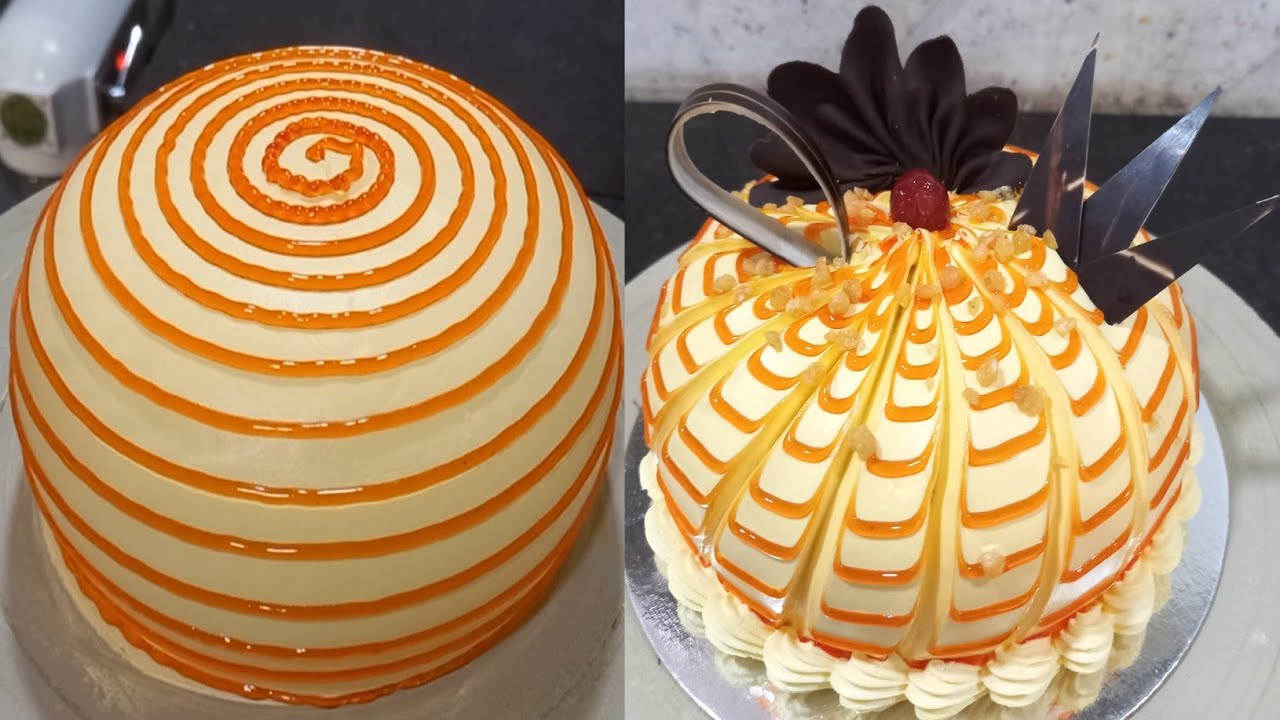 Butterscotch Nuts Cake Design || cake's Topping😊 - YouTube