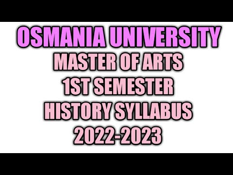 #OU MA 1 SEMESTER HISTORY SYLLABUS . #osmania university. #Inform # ...