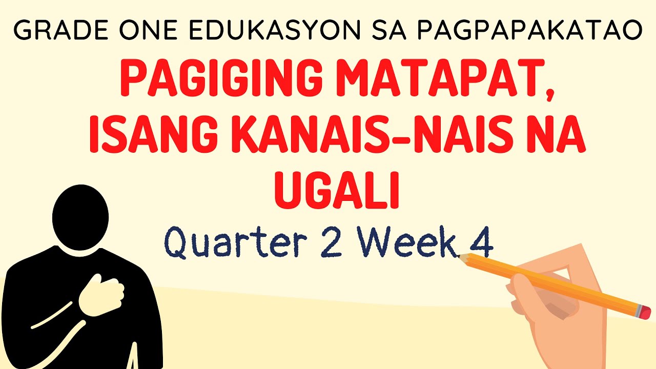 Pagiging Matapat, Isang Kanais-nais na Ugali (Grade One Edukasyon sa ...