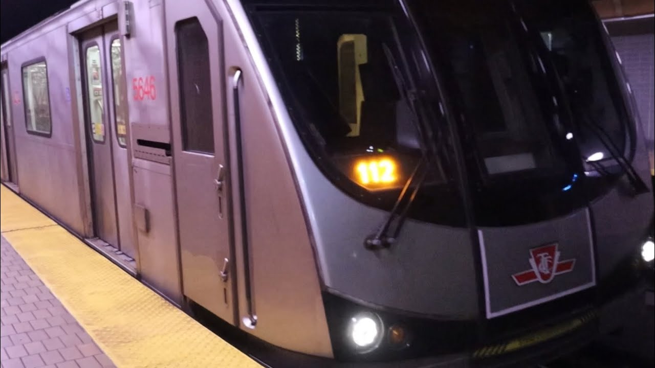 TTC Bombardier TR Cab Car Leader 5646 Departing Dupont Station - YouTube