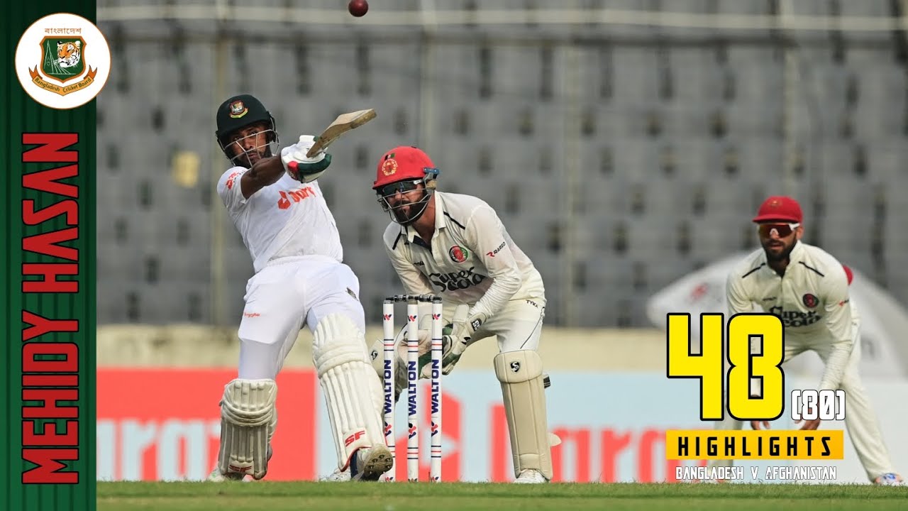 Mehidy Hasan Miraz Misses Out On His 4th Test Fifty | Bangladesh V ...