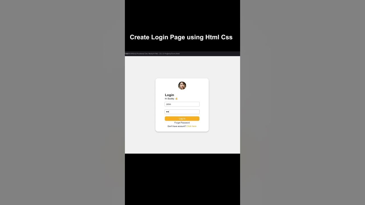 How To Create Login Page Using Html Css Coding Htmlcss Html Htmlforms Htmlprojects Shorts