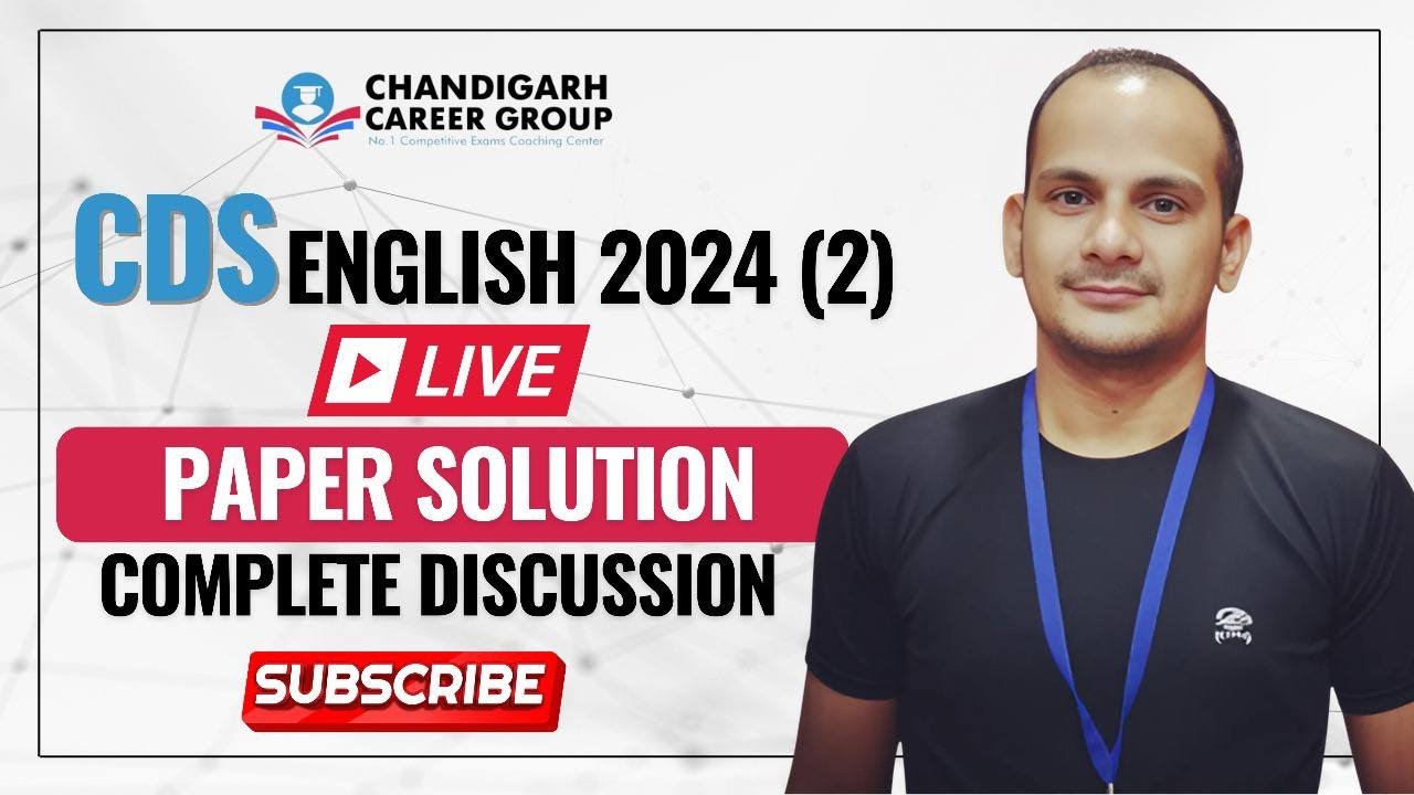 CDS 2, 2024 English Question Paper Solution with Explanation|| CDS 2 ...