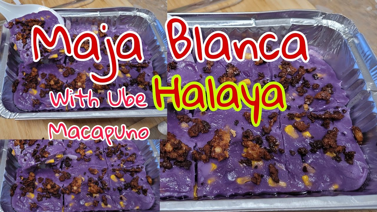 UBE MAJA BLANCA RECIPE MAJA BLANCA DE UBE RECIPE FILIPINO DESSERT ...