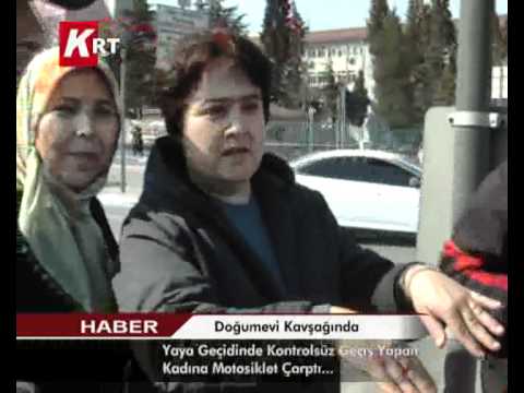 MOTOSİKLET YAYAYA ÇARPTI.....