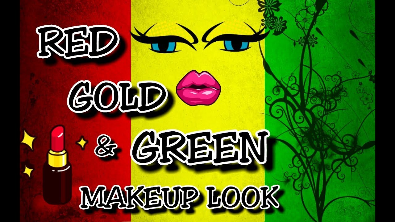 Red, Gold & Green Makeup Look - YouTube