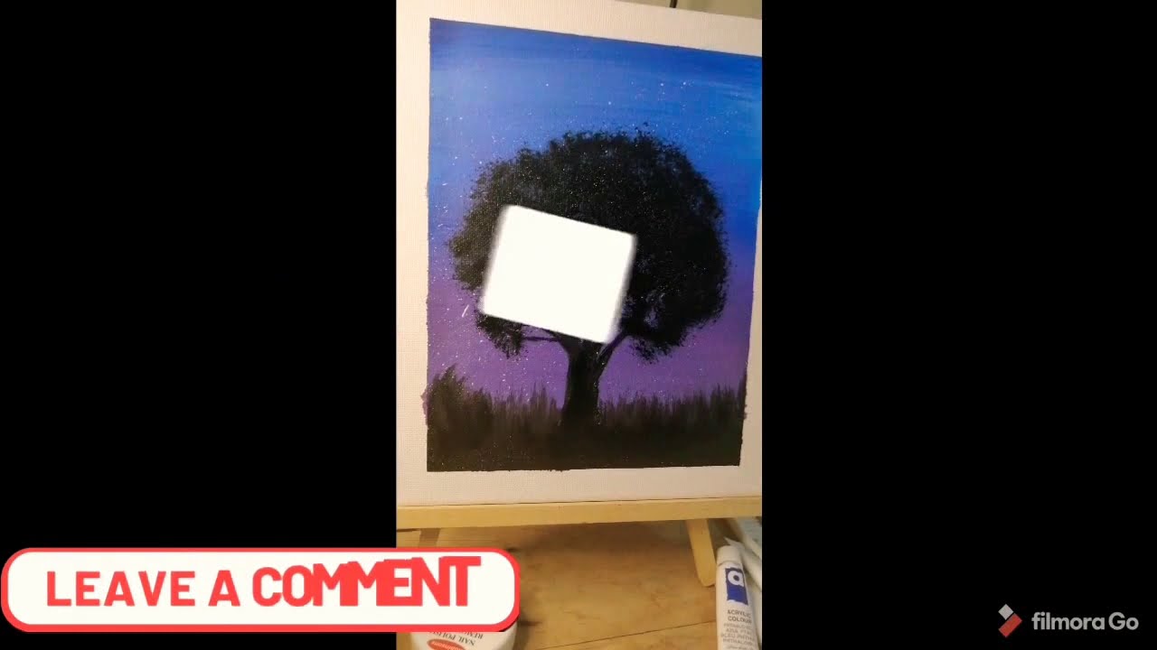 Midnight Sky Painting (Using Poster Colors and Acrylic Paint) - YouTube