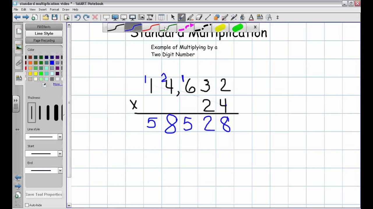 standard multiplication 1 and 2 digit video (whole numbers) - YouTube
