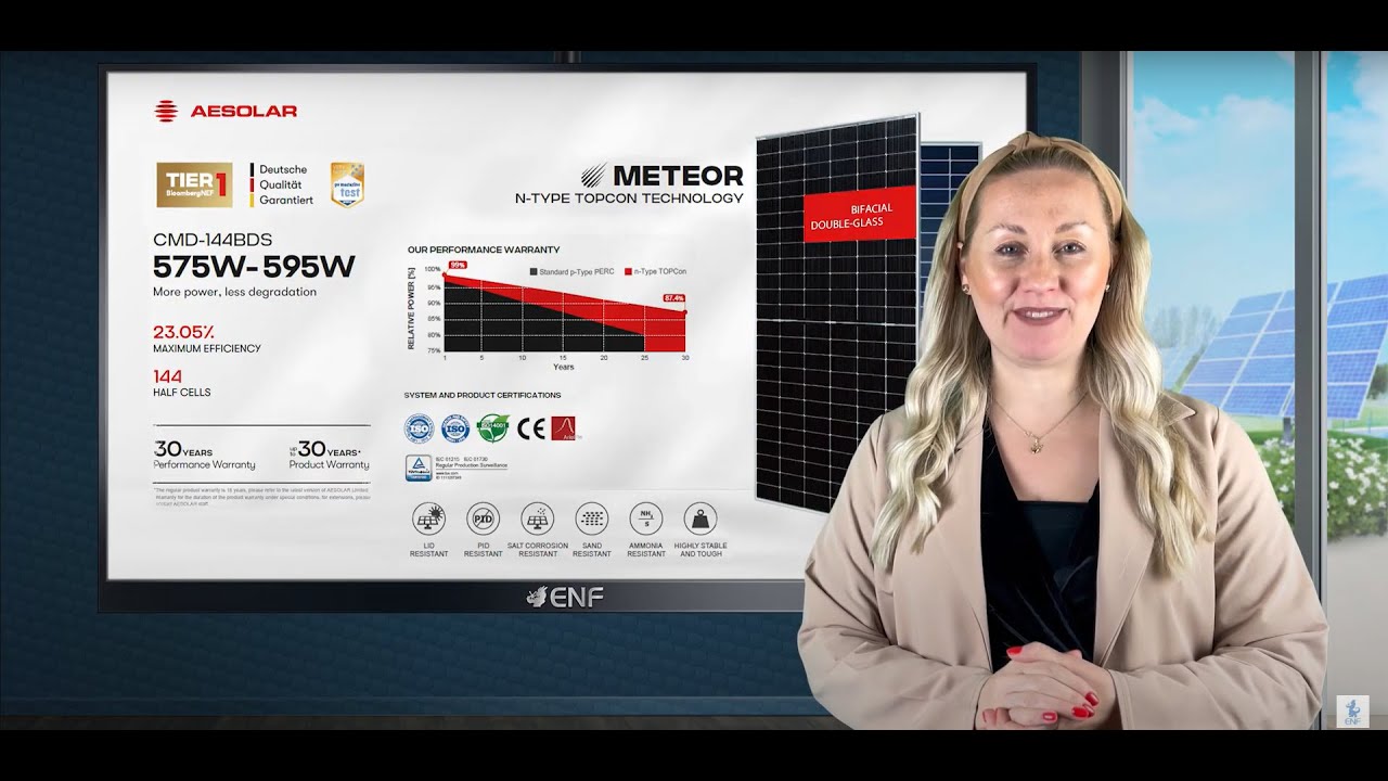 AE Solar - Meteor AE CMD-144BDS 575-595W Solar Module Series - YouTube