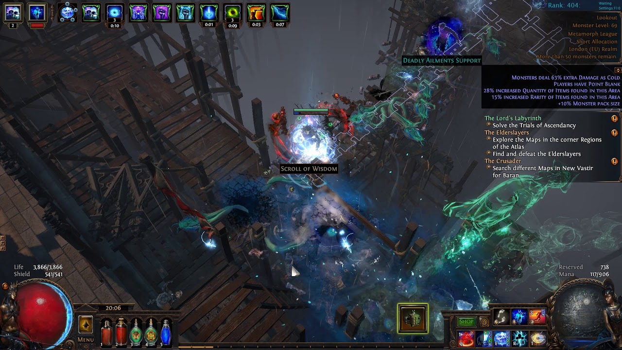 Storm Brand Build Path of Exile Lookout T2 Map in 3 9 Metamorph - YouTube