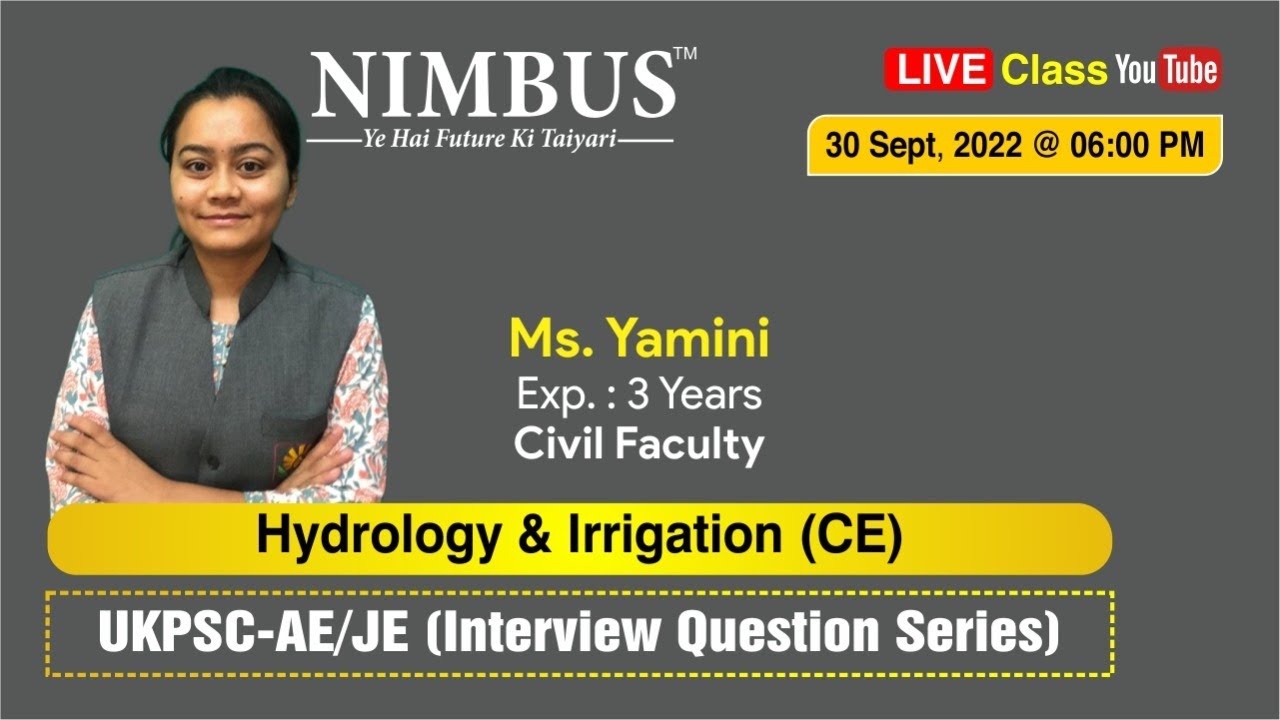 UKPSC-AE/JE | Interview Question Series | Hydrology & Irrigation ...