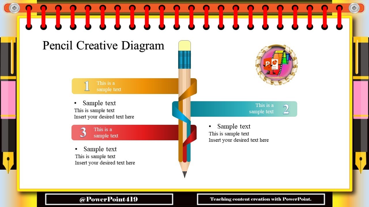 Pencil Creative Diagram with PowerPoint - YouTube