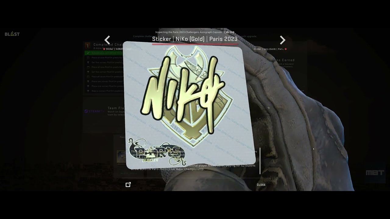 NIKO STICKERS PARIS 2023 MAJOR GOLD, HOLO, GLITTER & CLASSIC SHOWCASE ...