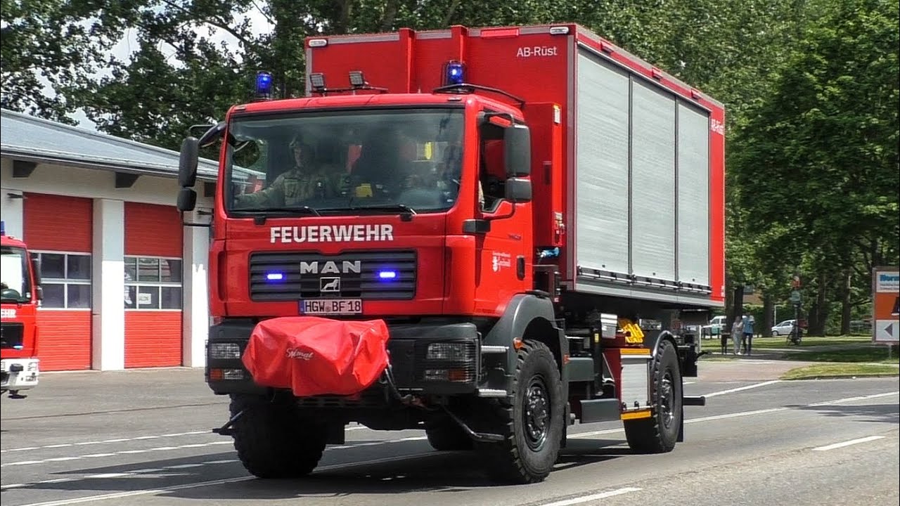[Kurzzug Technische Hilfeleistung] ELW1 + WLF AB-Rüst + HLF20 Feuerwehr ...