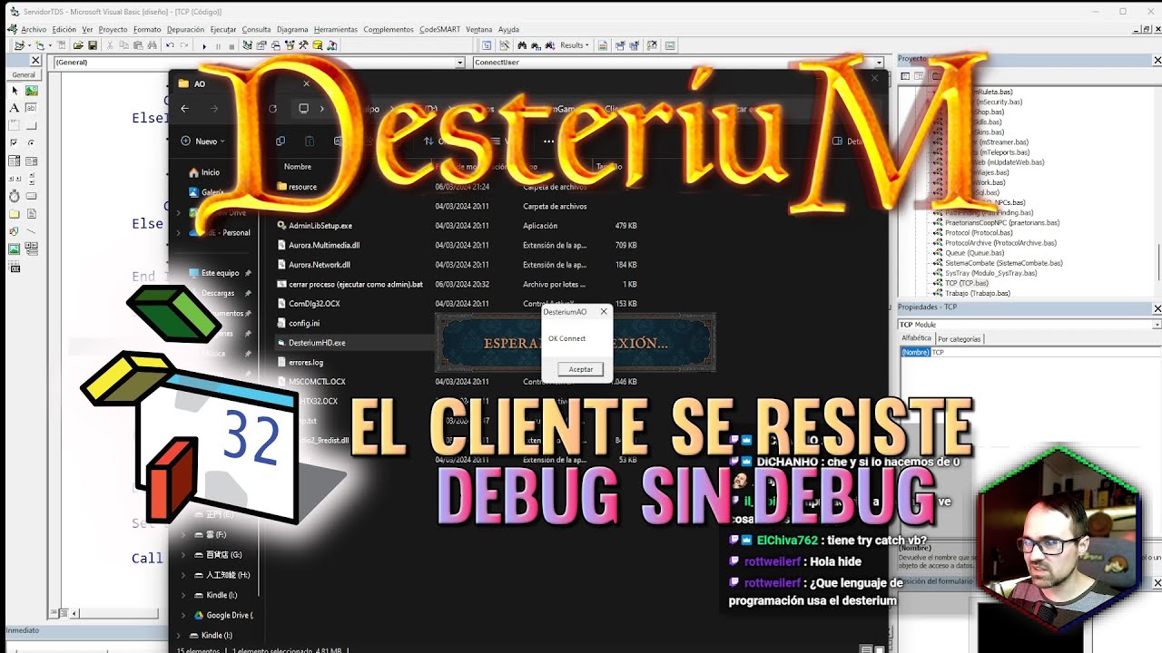 Conectando el cliente de DesteriumAO al servidor 🔎 Como hacer debug sin debug? [2da parte] - YouTube