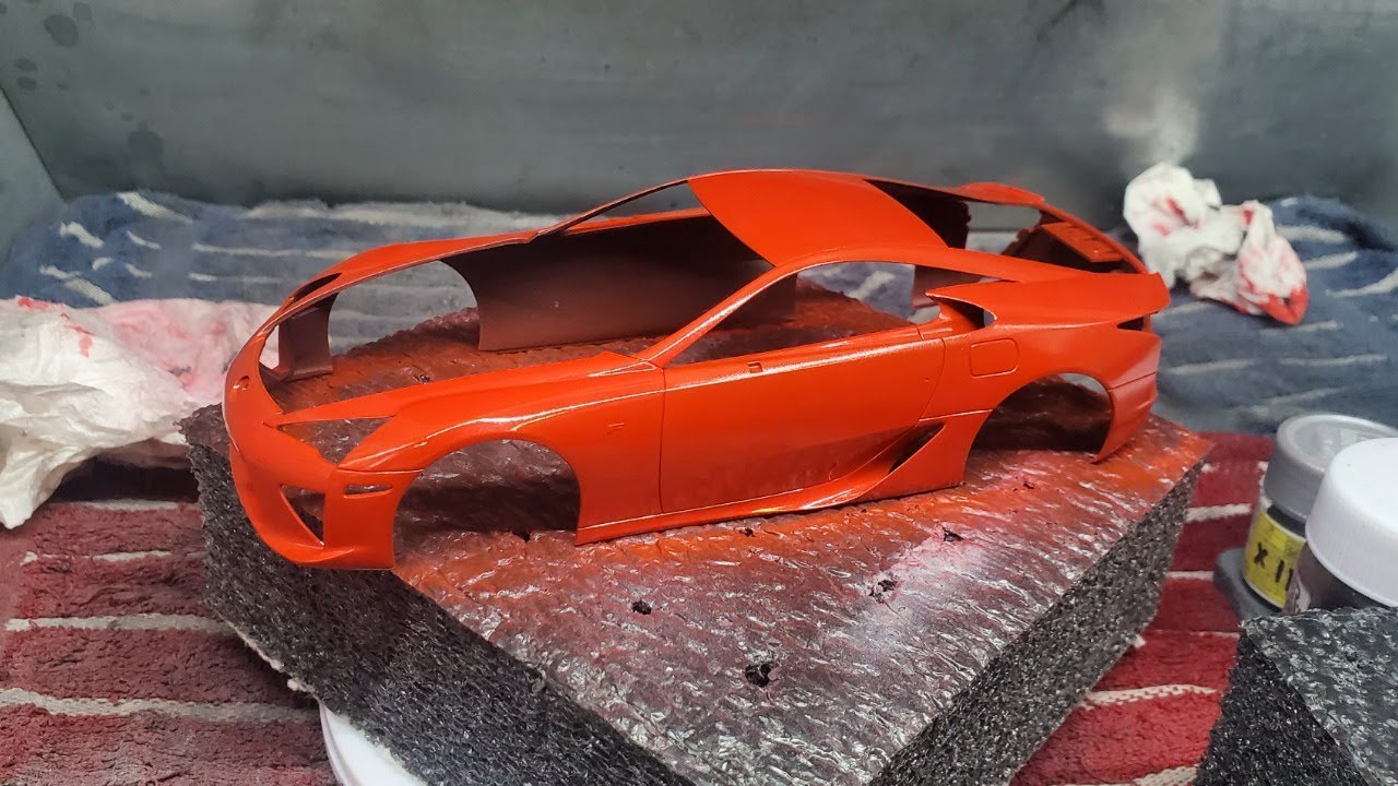 Tamiya Lexus LFA project part 5, paint finishing - YouTube