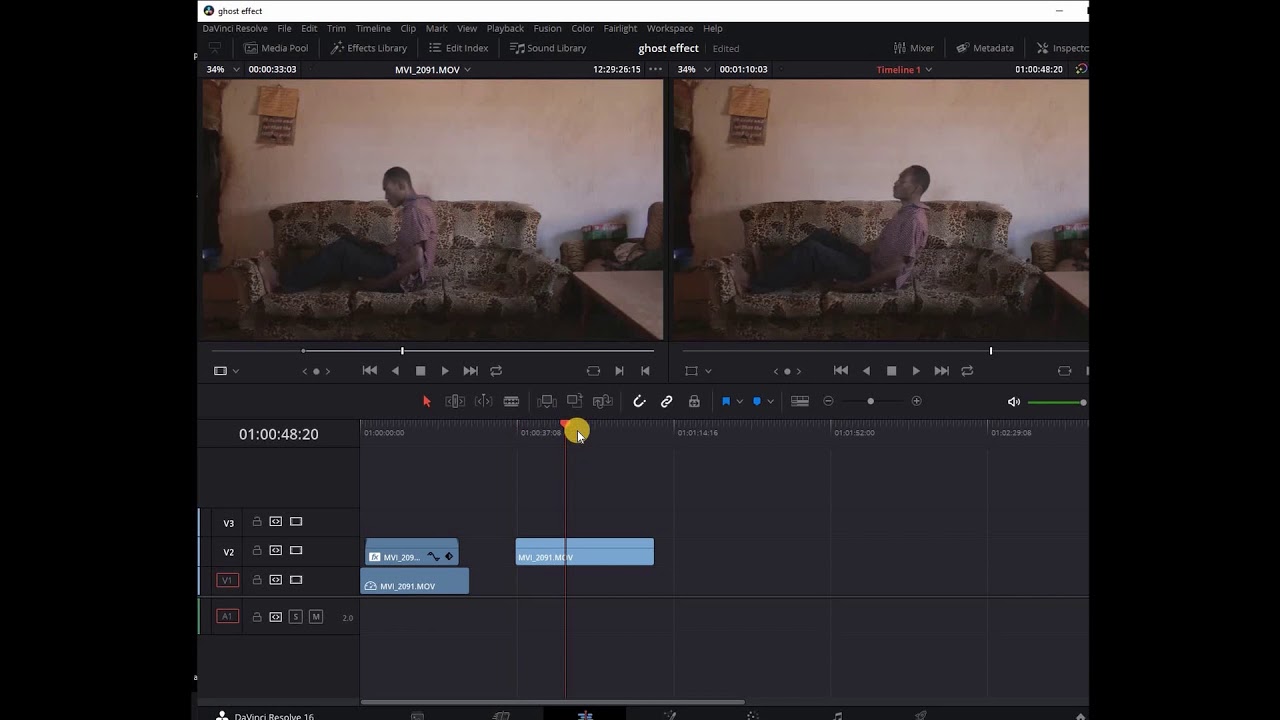How to create EASY Ghost Effect | GHOST LEAVING BODY / Davinci Resolve Tutorial - YouTube