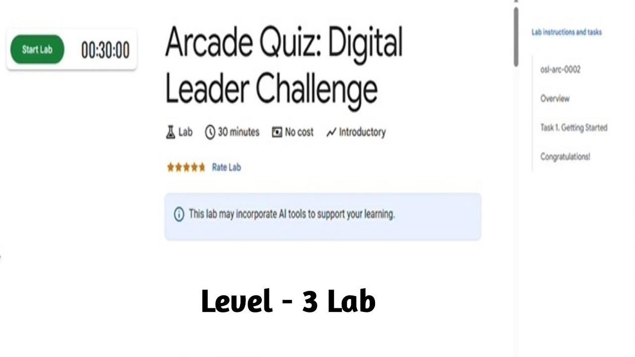 Arcade Quiz: Digital Leader Challenge | Level 3 Lab Solution || Google ...