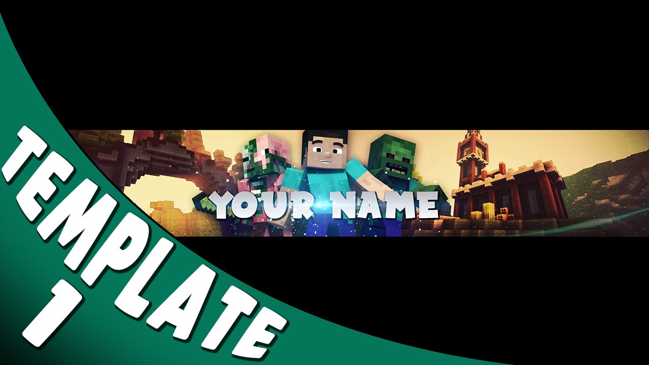 Free Minecraft Banner Template | PSD | #YoutubersoftheMonth |Tutorial ...