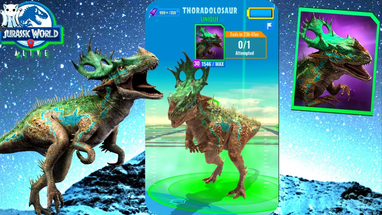 Darting Unique THORADOLOSAUR! 🎯 Jurassic World Alive - YouTube