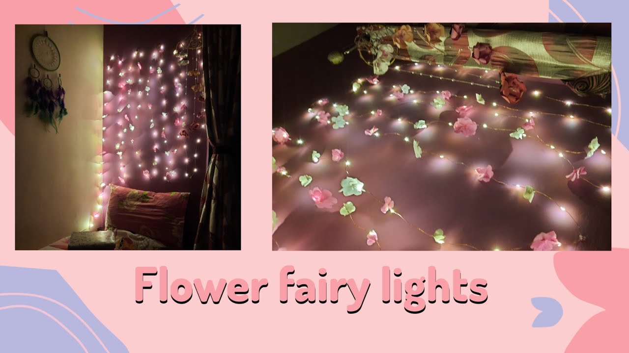 How to make DIY flower fairy lights || easy asthetic|| home decor ...