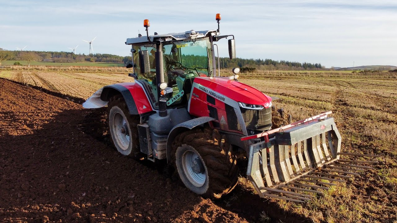 Brangan Farm - Massey Ferguson 8S 225 Ploughing! - YouTube
