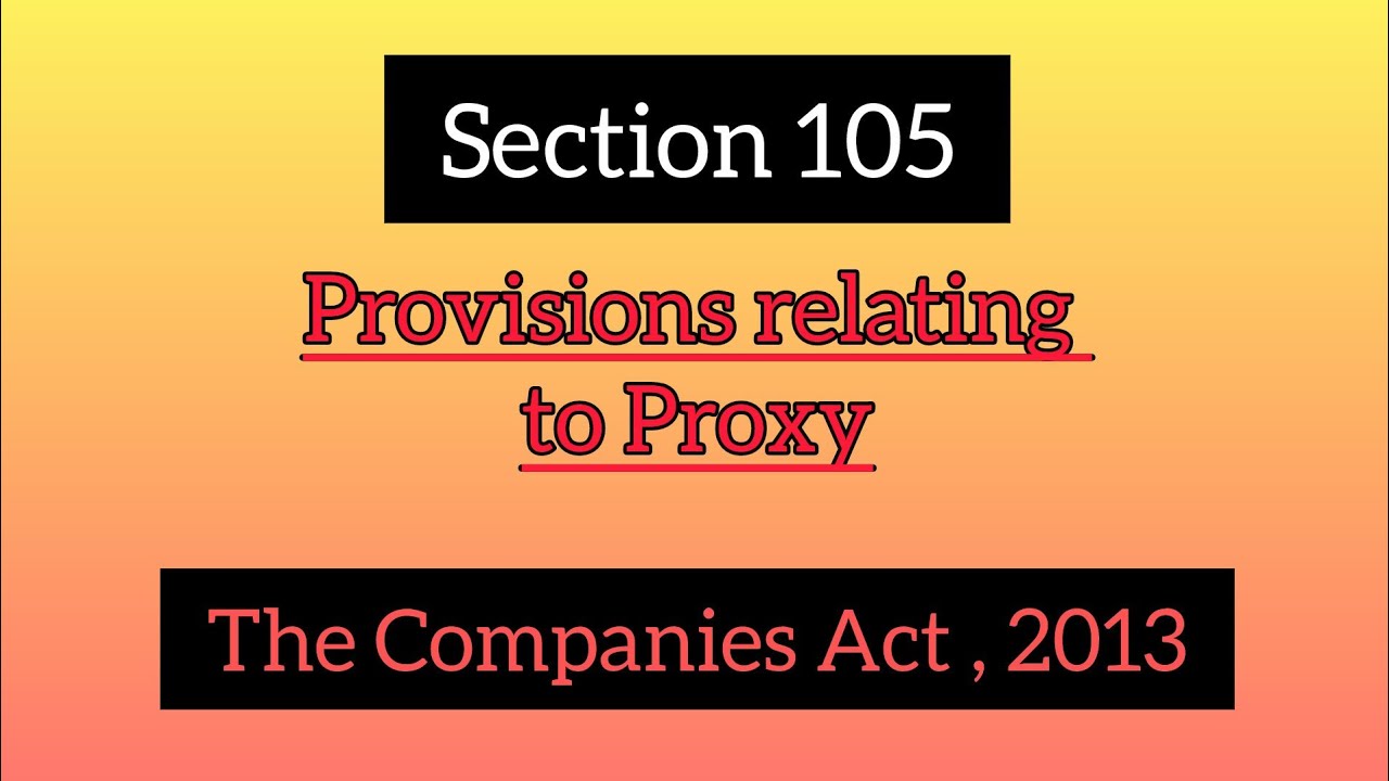 section 105 proxy companies act 2013 ca inter law #law #cainter # ...