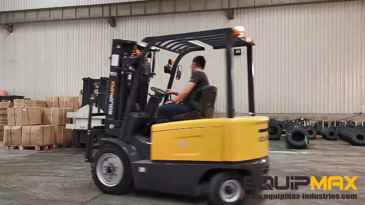 Equipmax 1.5-3.5 ton Electric Forklift Operation - YouTube