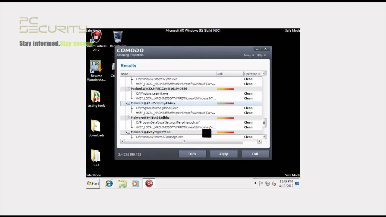 Comodo Cleaning Essentials removal test - YouTube