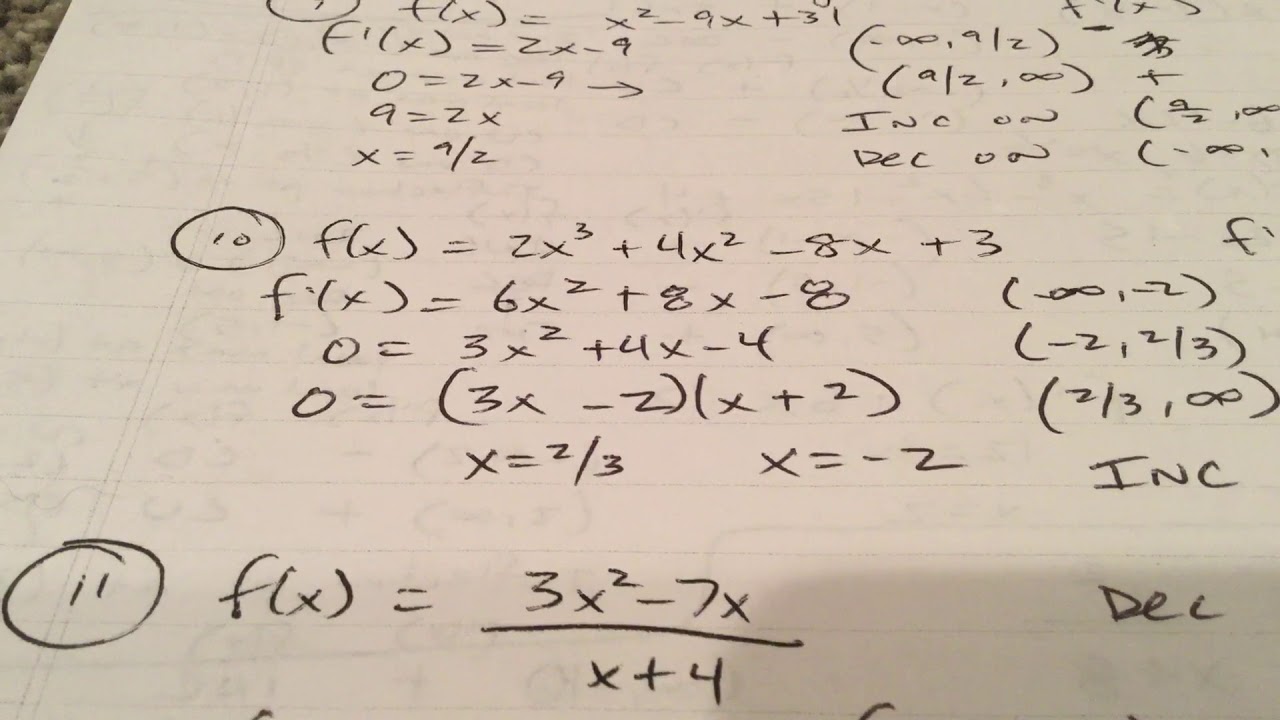 Calculus Chapter 4 Quiz #1 Review Video - YouTube