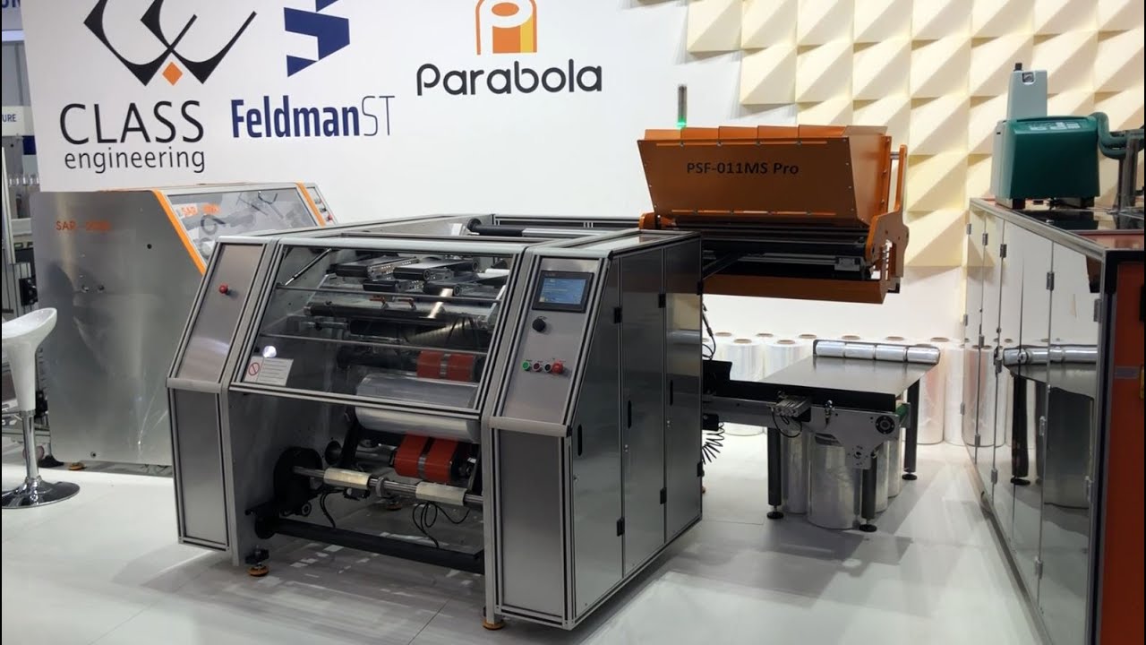 Stretch film slitter rewinder for mini rolls - fully automated ...