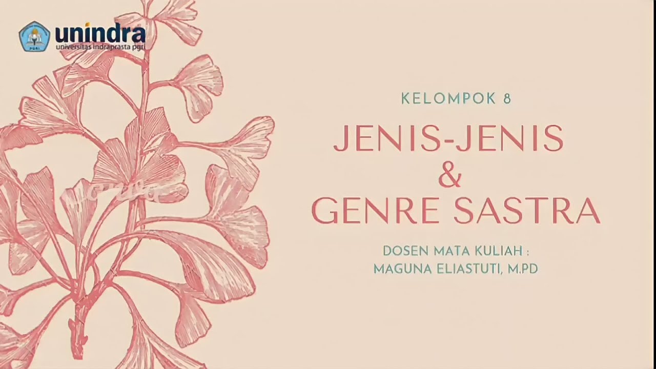 JENIS-JENIS & GENRE SASTRA - KELOMPOK 8 SOSIOLOGI SASTRA - R4C - YouTube
